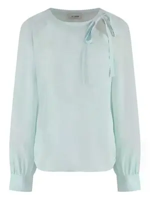 St. John Silk Blouse With Bow Detailing