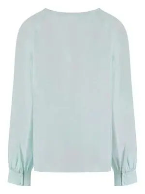 St. John Silk Blouse With Bow Detailing