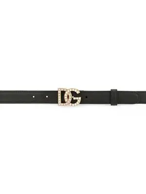 Dolce & Gabbana Dg Logo Embellished Leather Belt
