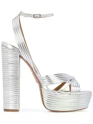 AQUAZZURA Sundance Plateau Sandals - Silver
