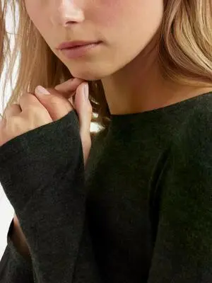 Brunello Cucinelli Fine Knit Crew Neck Long Sleeve Top
