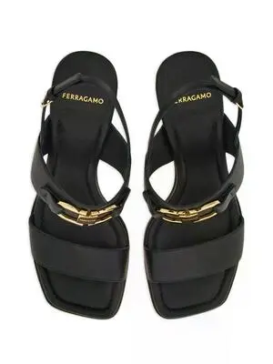 FERRAGAMO Gancini Buckle Leather Sandals