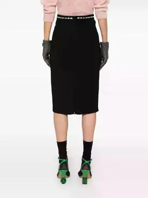 N°21 Glass Crystal Embellished Crepe Mini Skirt
