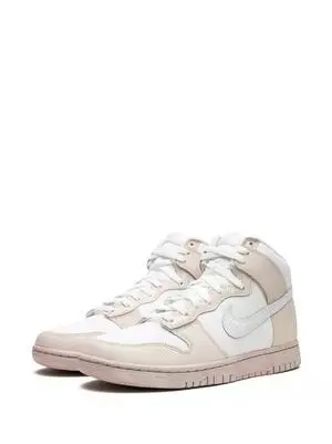 Nike Dunk High Retro Prm Cracked Leather Swoosh Sneakers - Pink