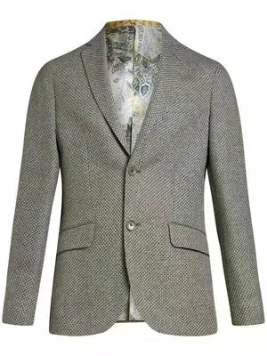 Etro Single-breasted Wool Blazer - Grey