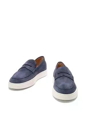 TOD'S Suede Penny Slot Loafers - Blue