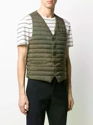 Herno Quilted V-neck Gilet - Green