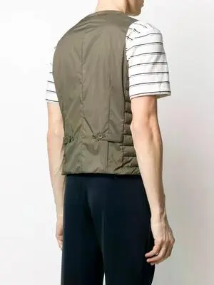 Herno Quilted V-neck Gilet - Green