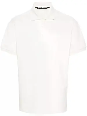 Palm Angels Embroidered-logo Polo Shirt - Neutrals