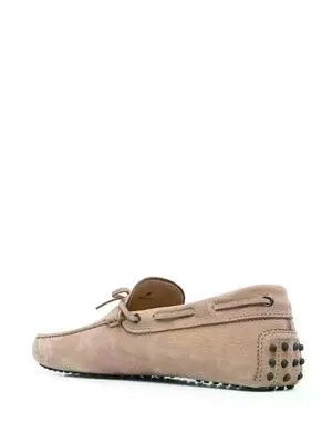 TOD'S Tie-fastening Suede Loafers - Neutrals