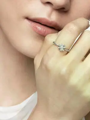 David Yurman Sterling Petite Starburst Diamond Ring