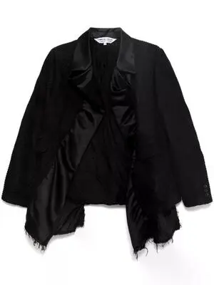Comme Des Garçons Fringed-edge Blazer - Black