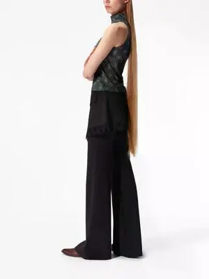 MARGHERITA MACCAPANI Layered Flared Trousers With Lace Detailing
