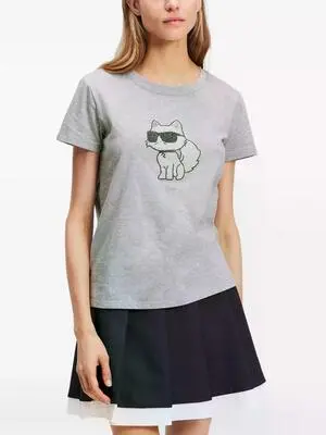 Karl Lagerfeld Ikon Choupette Rhinestone T-shirt
