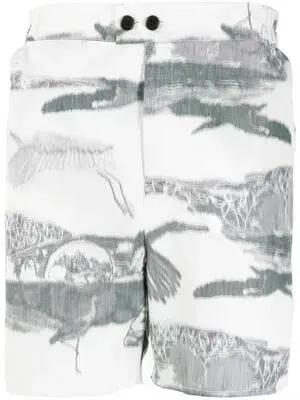 Henrik Vibskov Graphic Print Bermuda Shorts - Neutrals