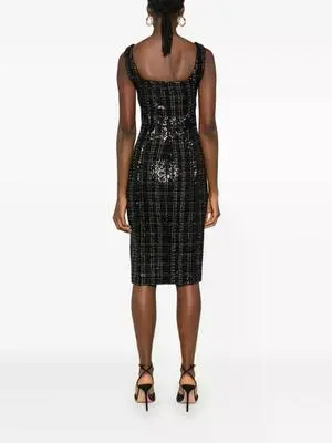GENNY Sequinned Tweed Midi Dress