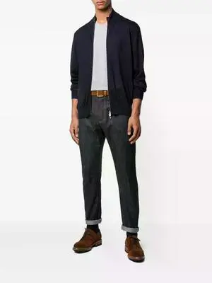 Brunello Cucinelli Zip-up Knit Cardigan - Blue