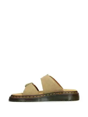 Dr. Martens Suede Slip-on Sandals With Buckle Detailing - Neutrals