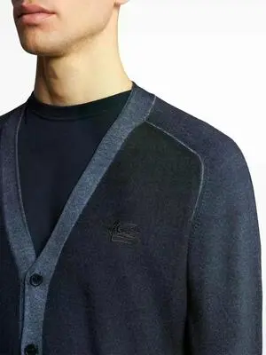 Etro Pegaso Embroidered Wool Cardigan