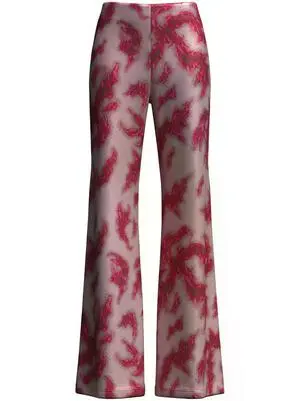 MARGHERITA MACCAPANI Graphic-print Flared Trousers - Red