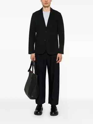 Emporio Armani Waffle-jersey Single-breasted Blazer