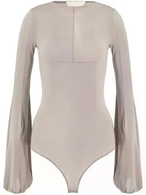 GENNY Puff-sleeve Bodysuit - Neutrals