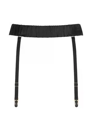 MAISON CLOSE Smocked-waist Garter Belt - Black