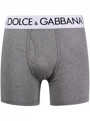 Dolce & Gabbana Logo-waistband Boxer Trunks - Grey
