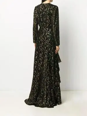 Attico Star-print Plunge-neck Dress