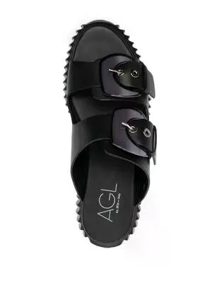 Agl Agatha Double-buckle Flatform Sandals - Black