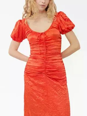 GANNI Ruched Midi Dress