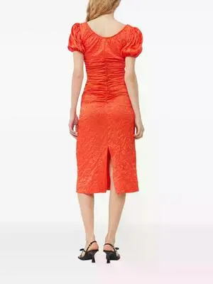 GANNI Ruched Midi Dress