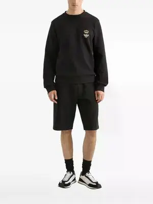Dolce & Gabbana Motif-embroidered Jersey Sweatshirt - Black