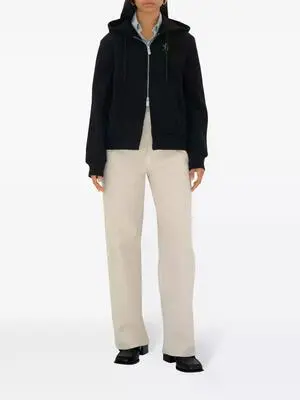 Burberry Embroidered Floral Logo Zip Hoodie