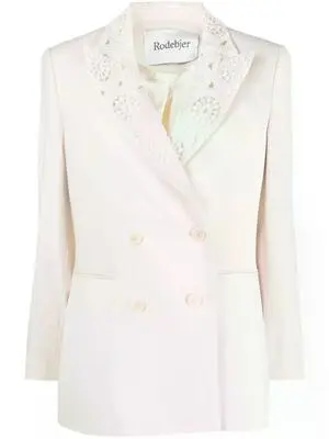 Rodebjer Double-breasted Crochet Blazer