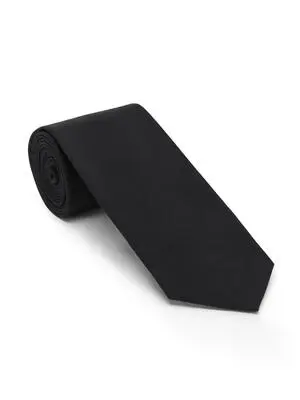 Brunello Cucinelli Textured Wool Neck Tie - Black