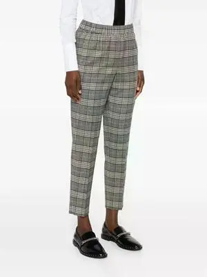Peserico Virgin Wool Blend Plaid Check Trousers