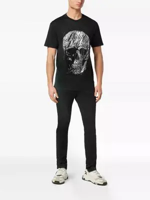 Philipp Plein Skull Coursive-embellished T-shirt