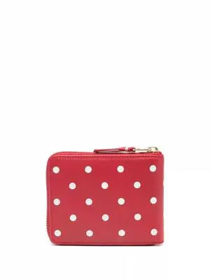 Comme Des Garçons Polka-dot Leather Wallet - Red