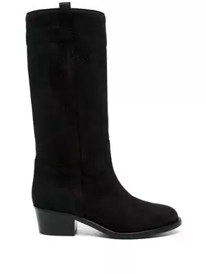 FAY Suede Mid-calf Boots - Black