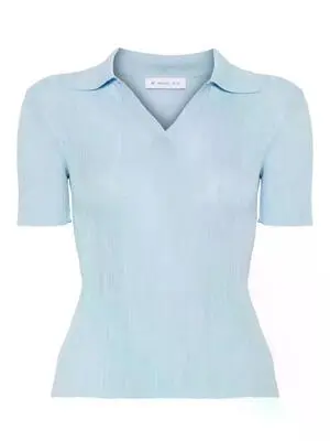 MANUEL RITZ Ribbed Polo Shirt - Blue