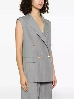 Tagliatore Ash Pinstripe Double-breasted Vest