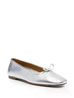 AeydĒ Aeyde Metallic Nappa Leather Ballerina Shoes Silver
