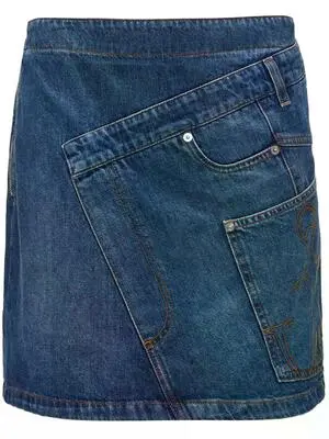 JW Anderson Twisted Denim Mini Skirt - Blue