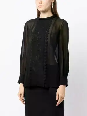 Shiatzy Chen Mulberry Silk Lace-appliqué Shirt