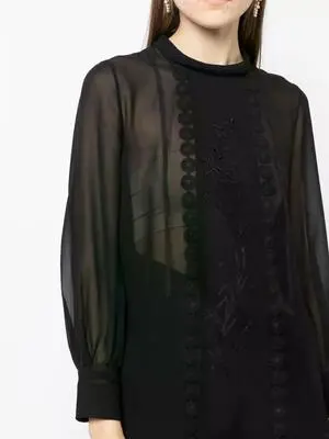 Shiatzy Chen Mulberry Silk Lace-appliqué Shirt