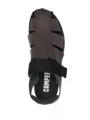 Camper Sandals With Strap Fastening And Chunky Sole - Brown