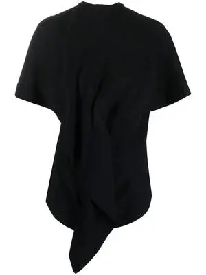 Colville Asymmetrical Draped Top - Black
