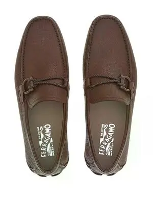 FERRAGAMO Gancini Ornament Driver Loafers