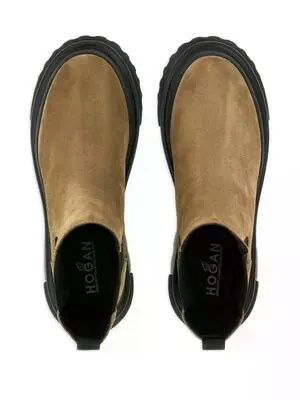 Hogan Suede Chelsea Boots With Chunky Sole - Neutrals